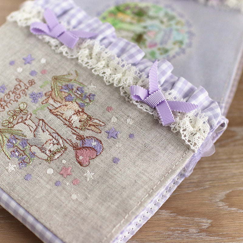 ミシン刺繍入り三つ折り★フリル【A6手帳カバー】ほぼ日手帳カバー文庫本サイズスケジュール帳ハンドメイド★うさぎ・小鳥・リス・ハリネズミ – えくりゅの森 ecru forest ...