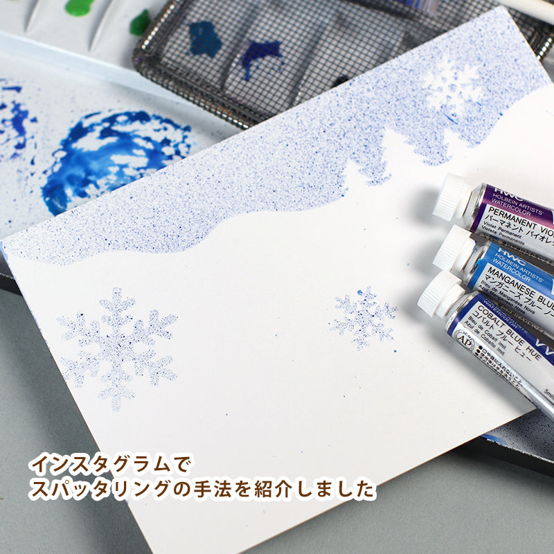 冬限定・数量限定【ステンシルシート：冬風景】クリスマスカードに雪の結晶 メリークリスマス メッセージカードや封筒にも – えくりゅの森 ecru forest / Handmade ...