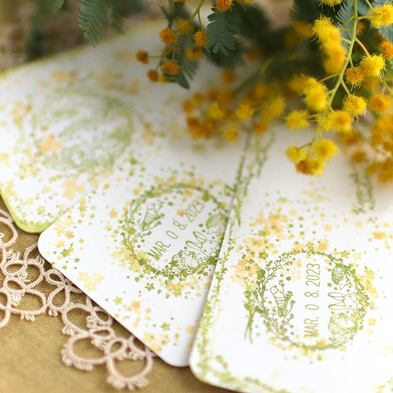 四角い無地のカードスタンプでカード作り – えくりゅの森 ecru forest / Handmade & Stationery
