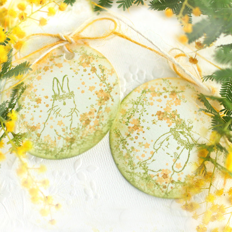 丸い無地のカード50枚セットスタンプでカード作り – えくりゅの森 ecru forest / Handmade & Stationery